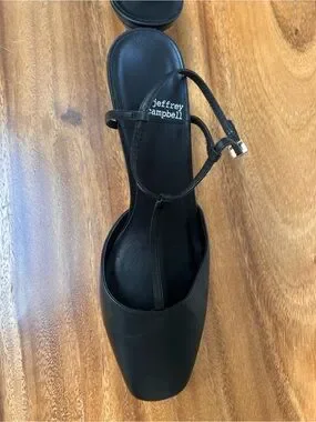 Jeffrey Campbell | Shoes | Jeffrey Campbell Black Leather Tstrap ...